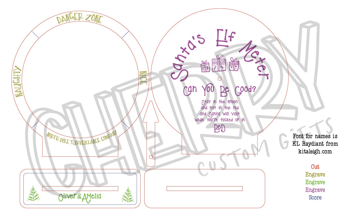 Elf Meter Christmas Digital Cut File | Glowforge File | Christmas SVG ...