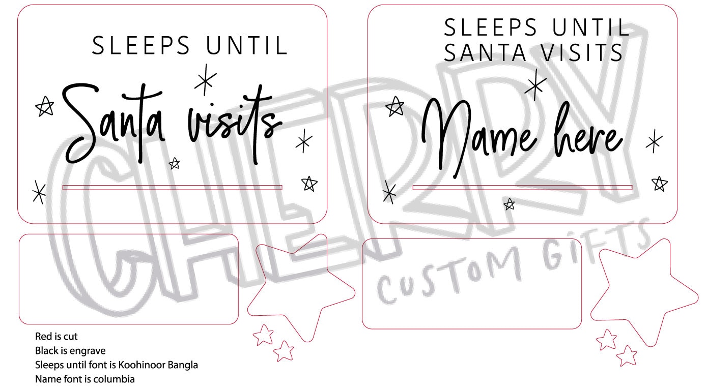 Santa Countdown SVG Christmas SVG Christmas Glowforge - Etsy