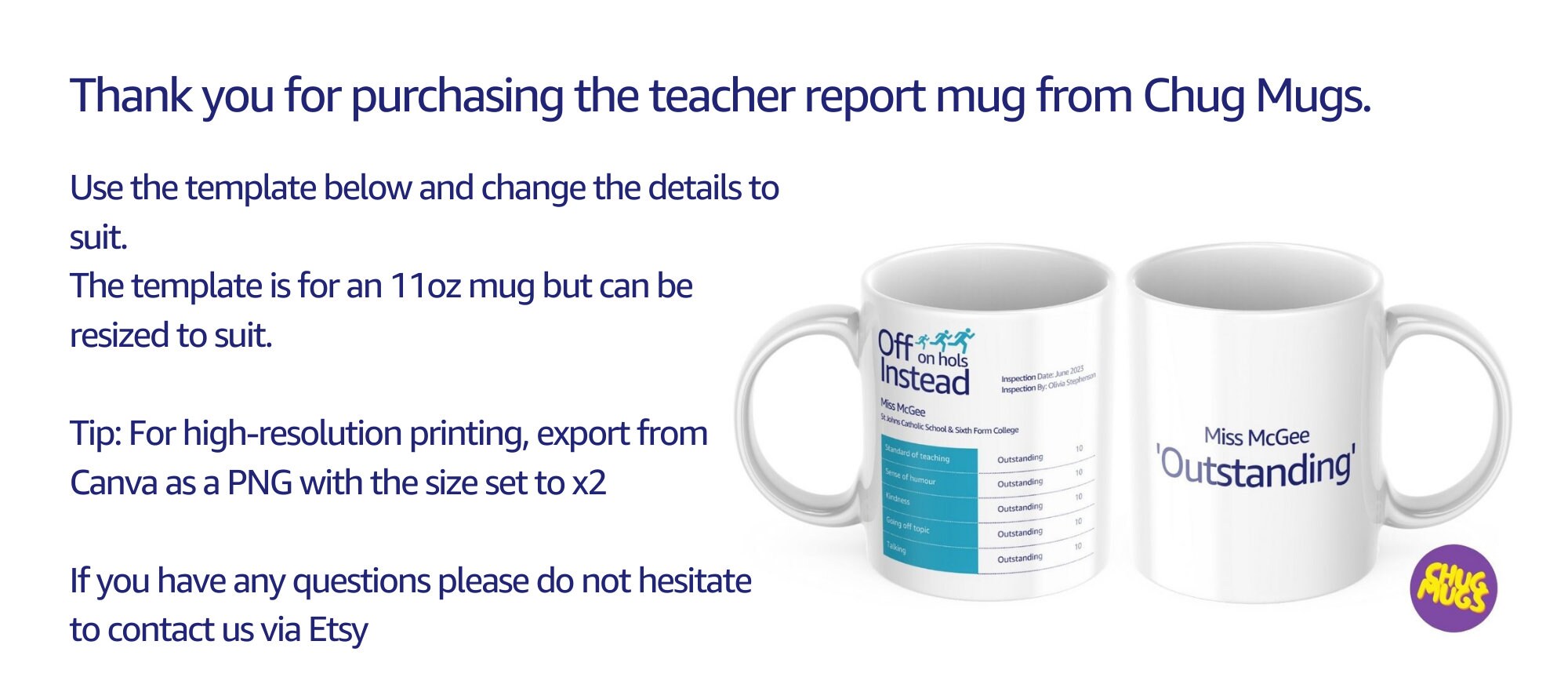 Digital File | Personalised Teacher Report Mug Design | Mug Template ...