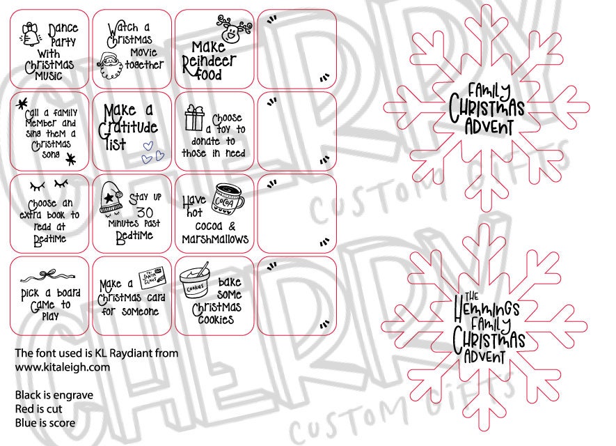 Christmas Activity Tokens SVG | Glowforge Christmas Tokens | Laser ...