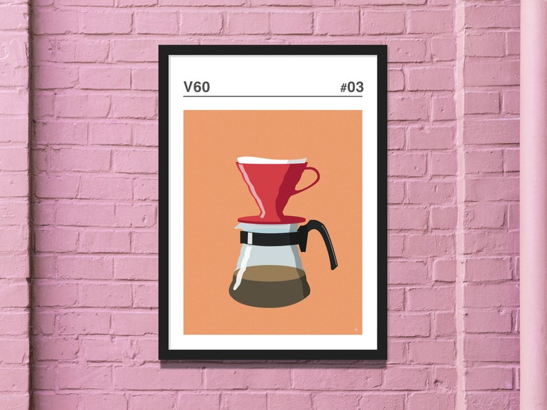 V60 Print Coffee Maker Prints - Etsy