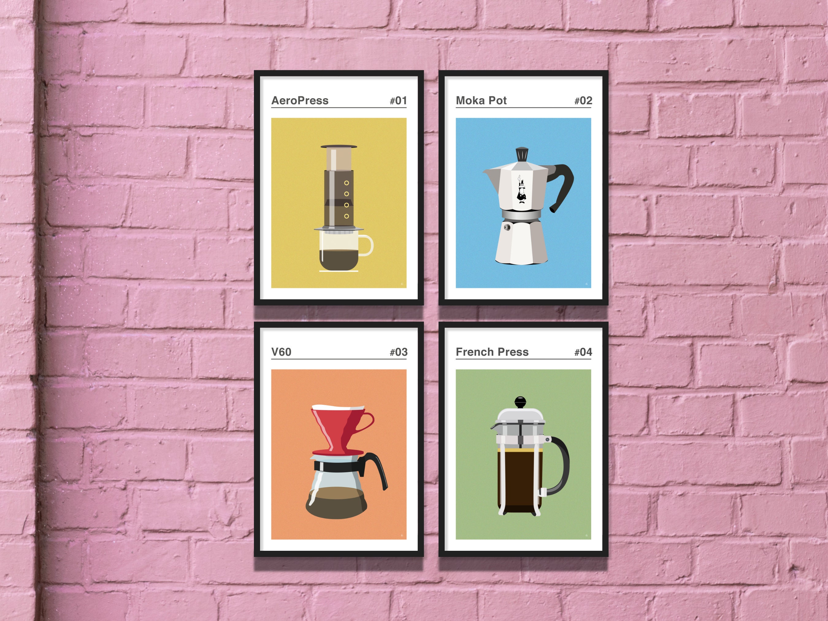 Moka Pot Colourful Print Coffee Maker Prints - Etsy