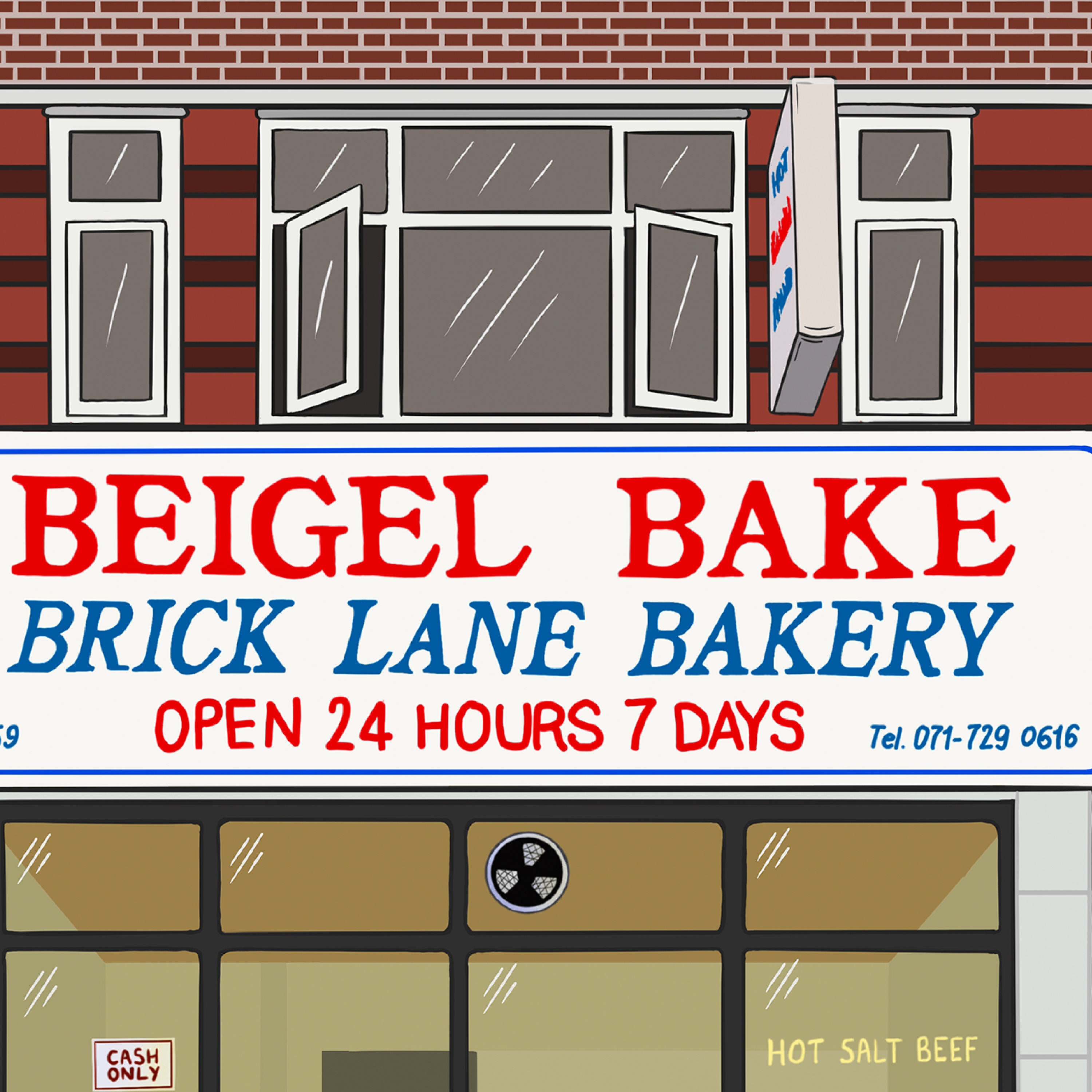 Beigel Bake Print Illustration Poster - Brick Lane East London Print - Etsy
