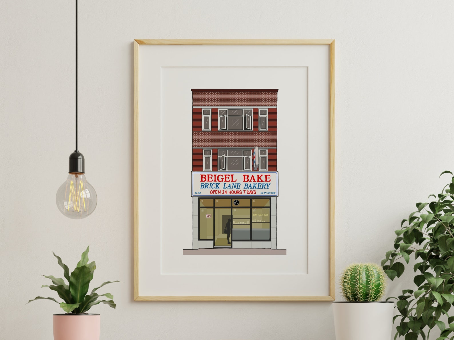 Beigel Bake Print Illustration Poster - Brick Lane East London Print - Etsy
