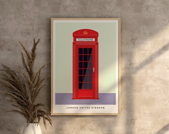 Iconic British Red Telephone Box Wall Art Print Gift - Etsy UK