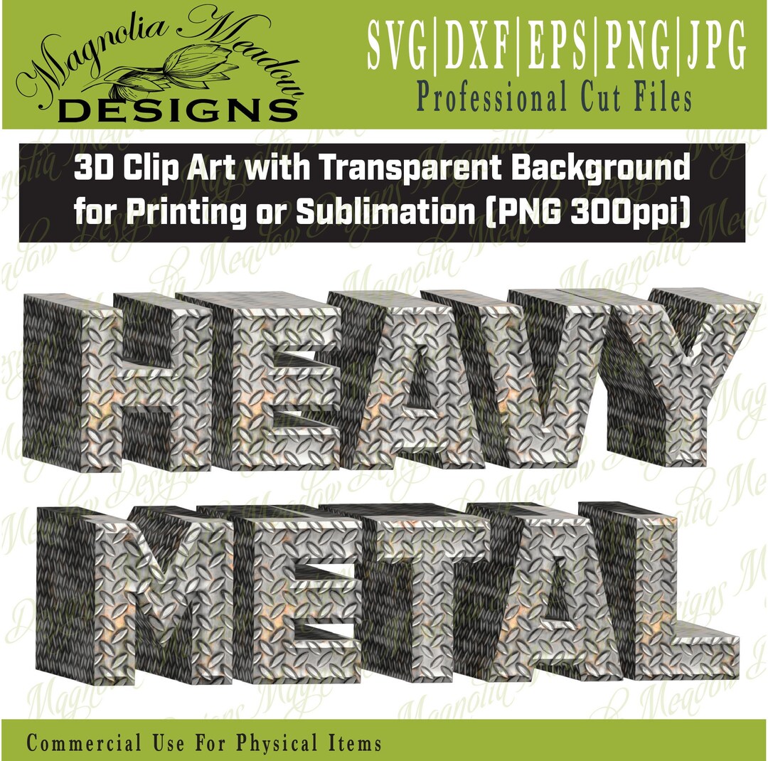 Heavy Metal PNG, 3D Clip Art, Metal PNG, Heavy Metal Print, 3D Metal ...