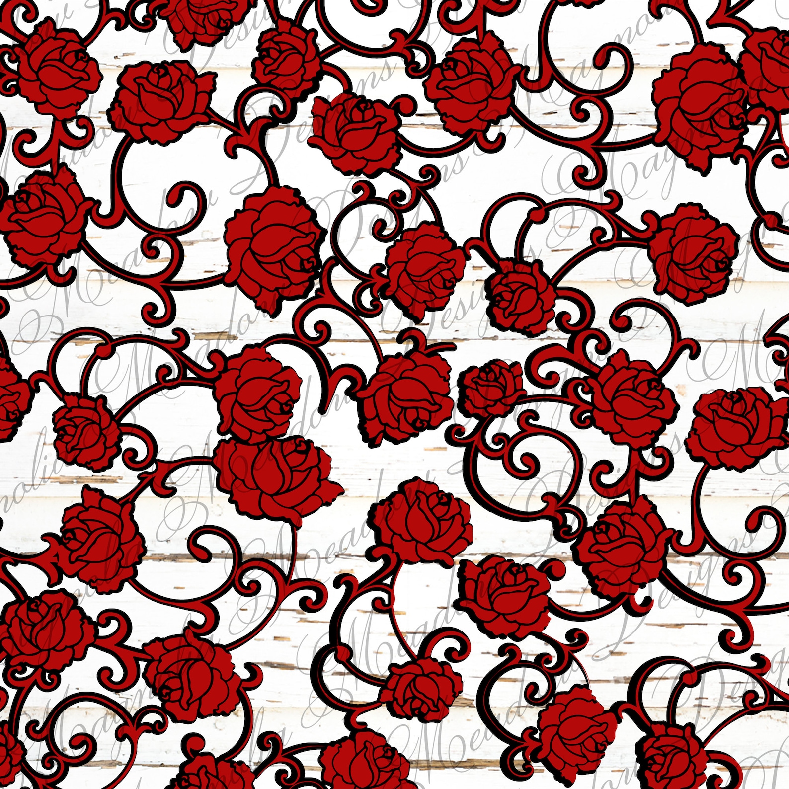 Rose Vine Pattern Rose Pattern Rose SVG Rose Vine SVG Rose - Etsy