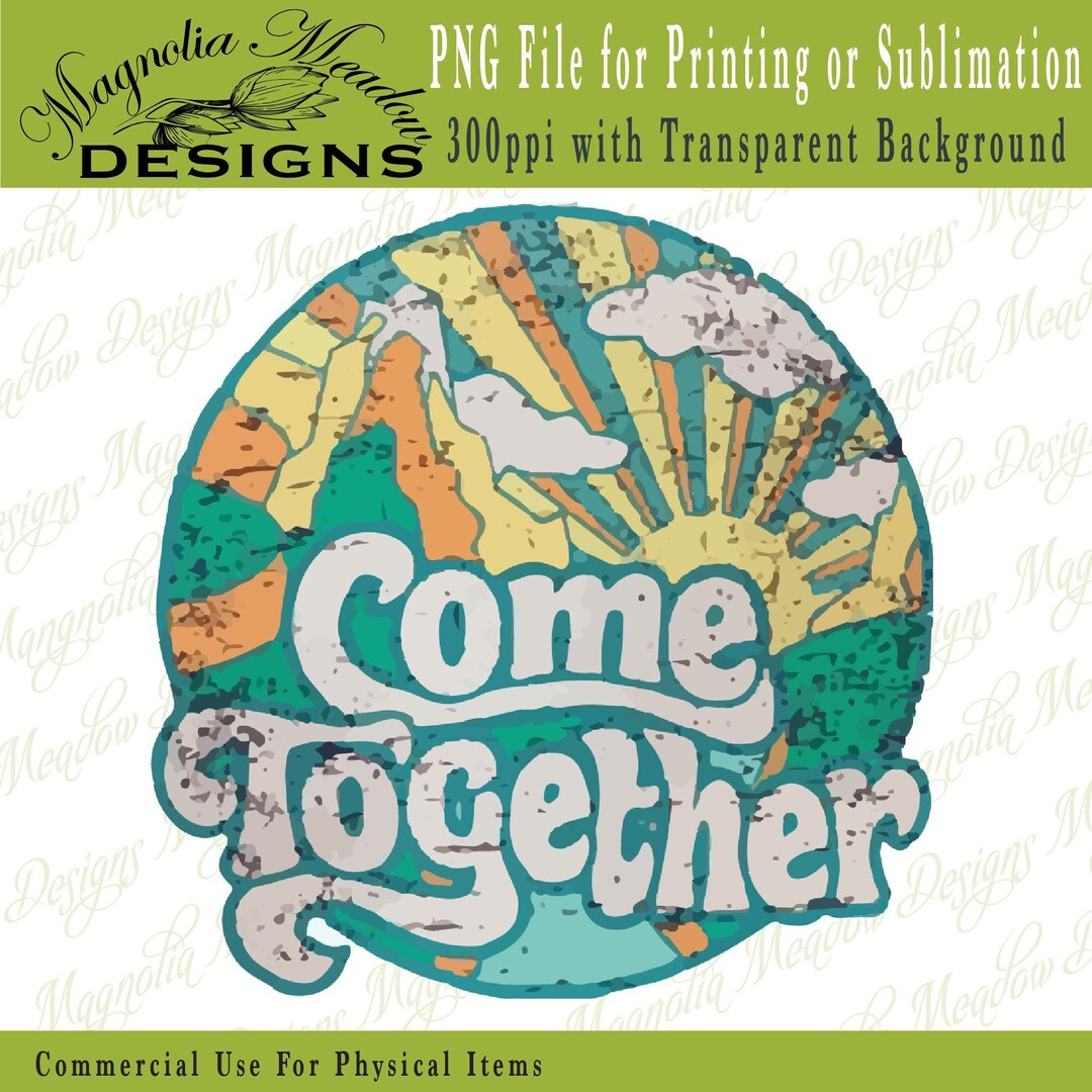 Come Together PNG, Groovy Retro, Grunge, 70's Hippy, Peace PNG ...