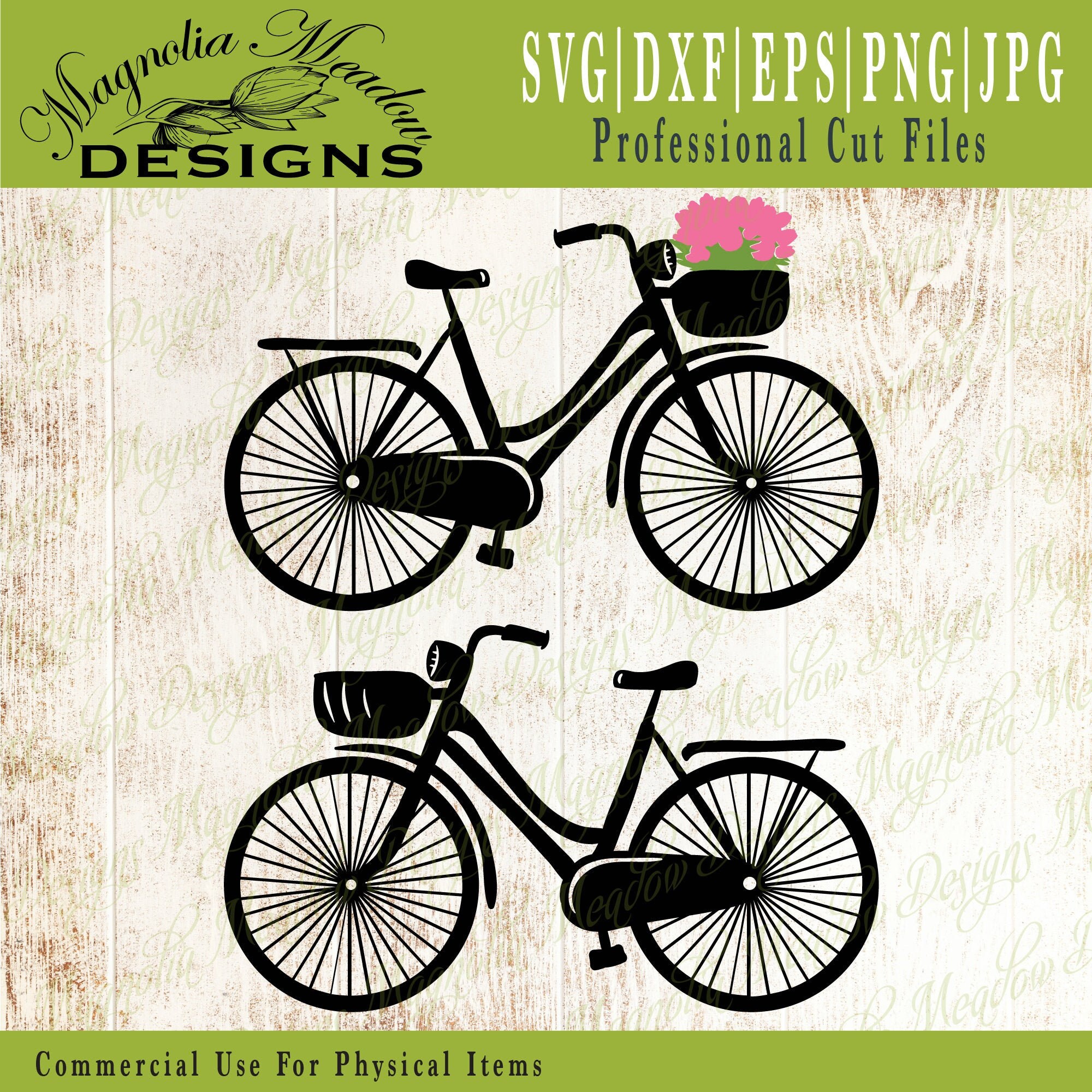 Bicycle SVG, Bike SVG, Bicyle Basket Svg, Bicyle Flowers Svg, Two ...