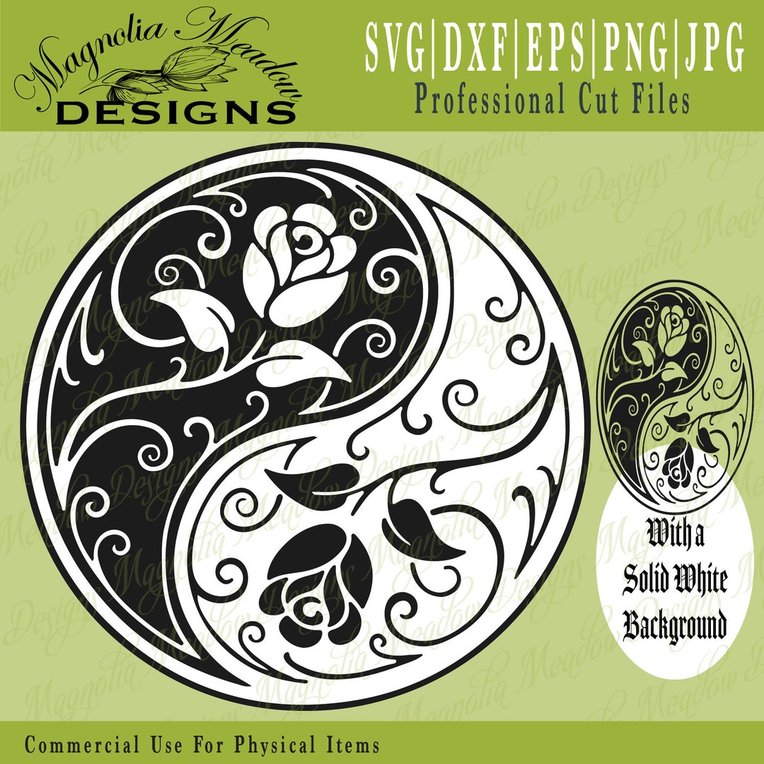 Ying Yang SVG, Roses SVG, Yin Yang SVG, Black Roses Svg, Cut Out Roses ...