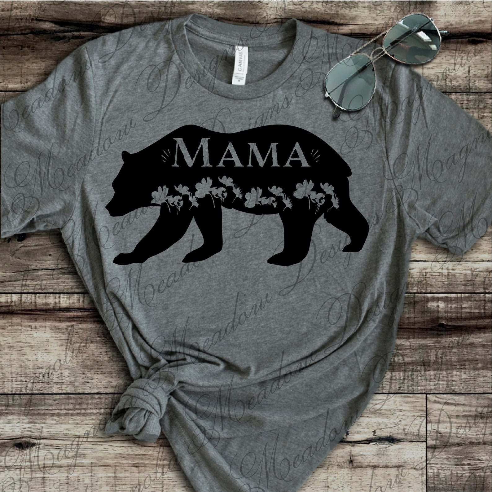 Mama Bear SVG Bear With Flowers SVG Bear Silhouette Svg - Etsy