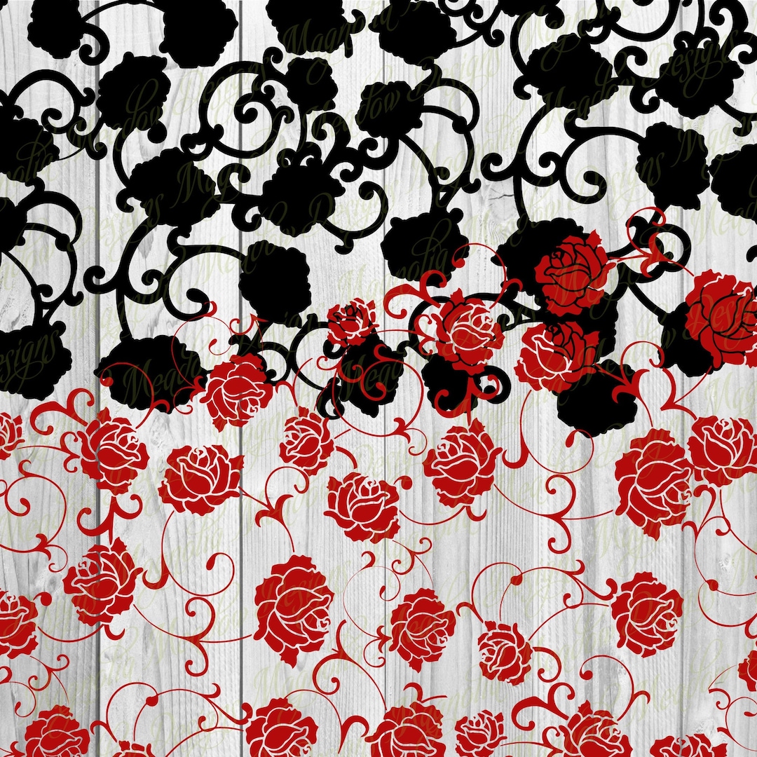 Rose Vine Pattern, Rose Pattern, Rose SVG, Rose Vine SVG, Rose Cut Out ...