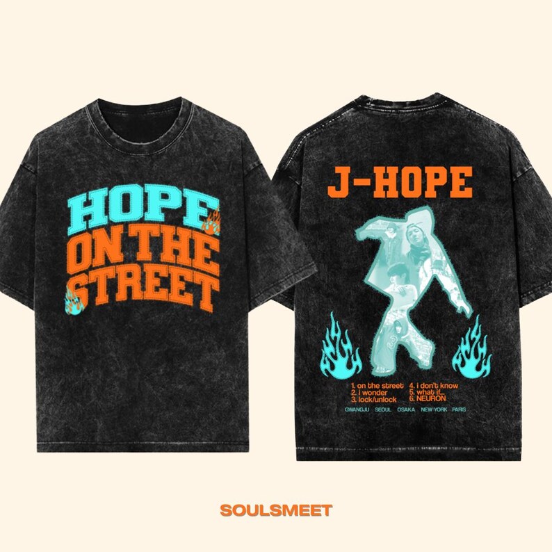 J-hope 'hope on the Street' Acid Wash Tour T-shirt - Etsy