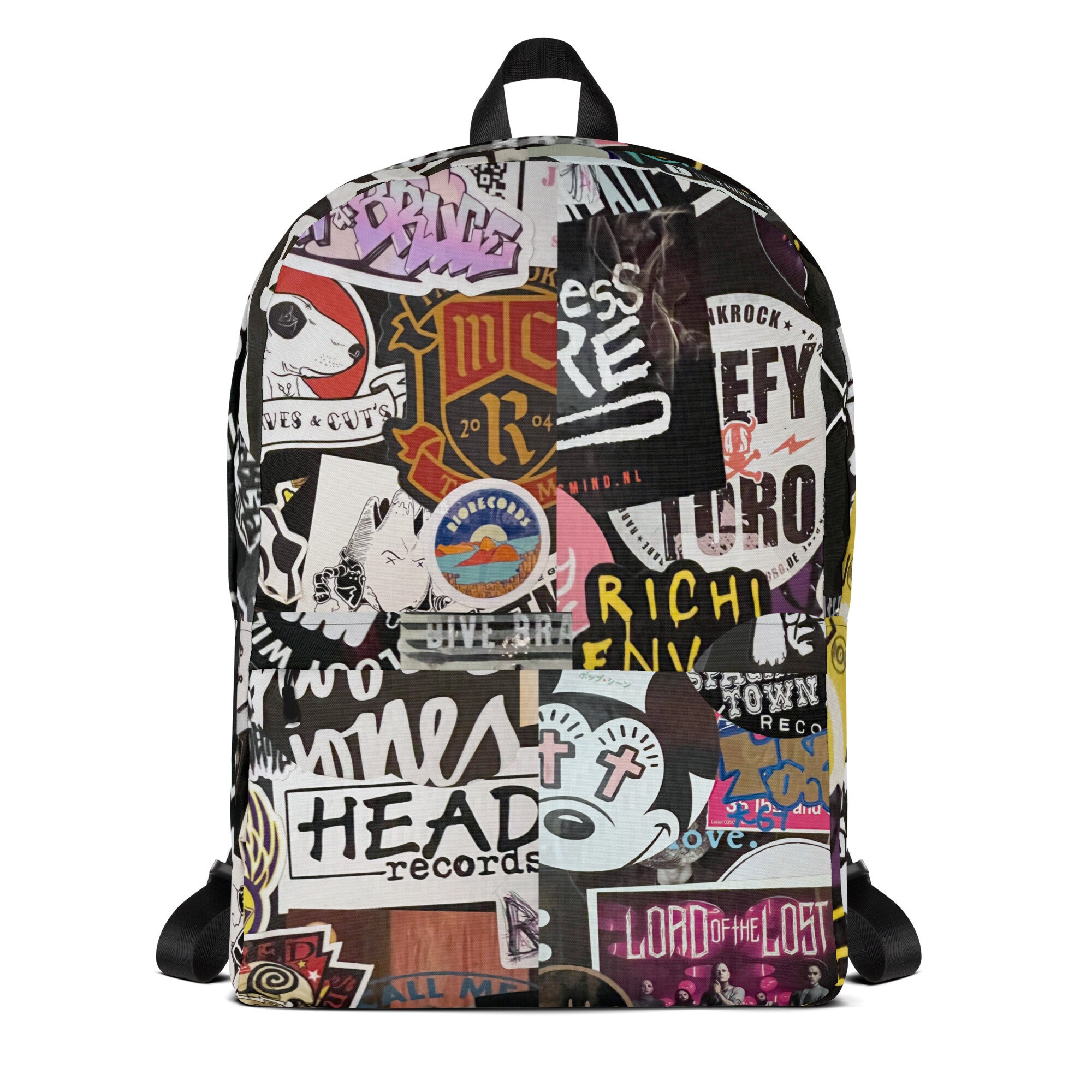 Graffiti Print Backpack, Urban Style Computer Bag, High-quality Vibrant ...