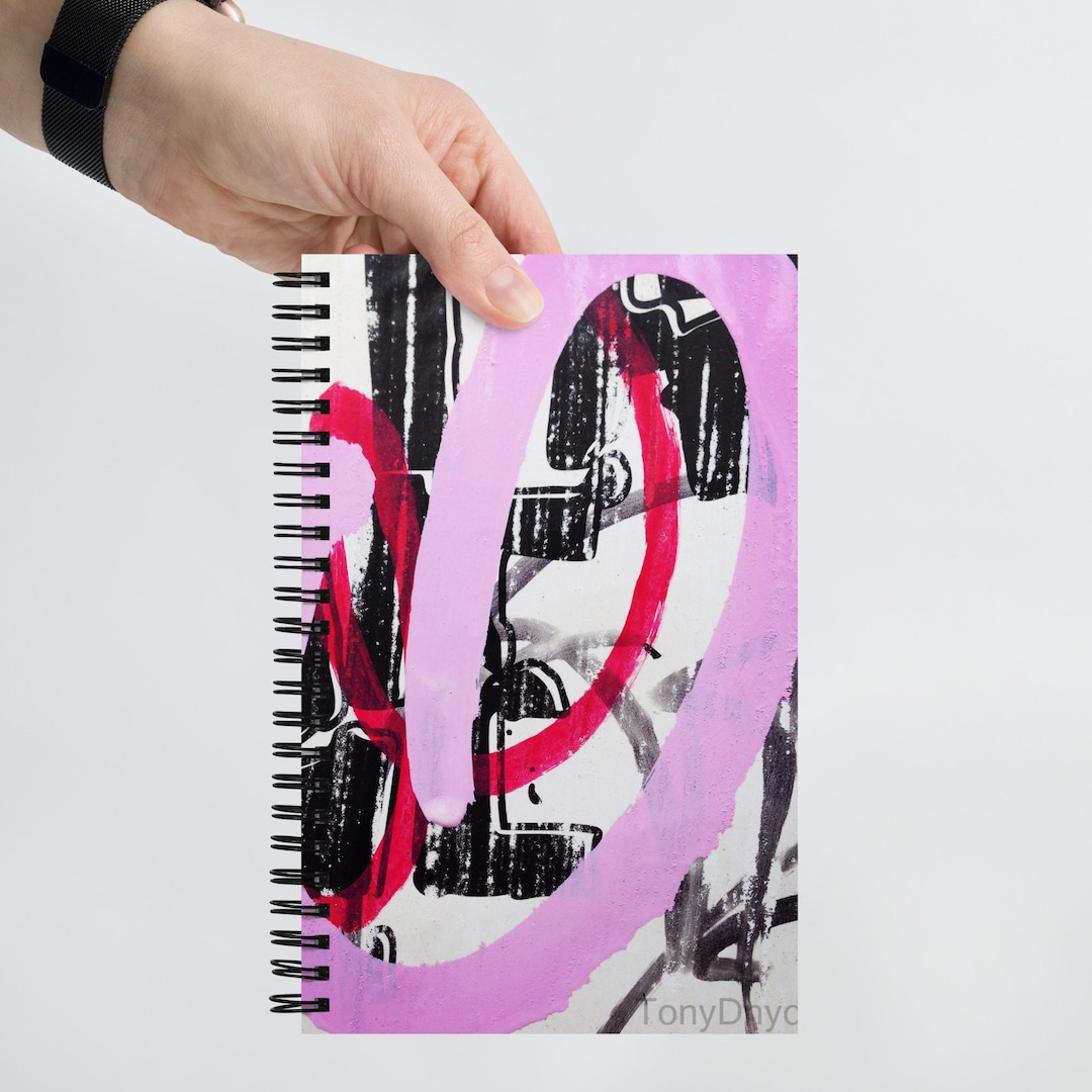 Graffiti Print Spiral Notebook, All-over Printed Dot Paper Journal ...