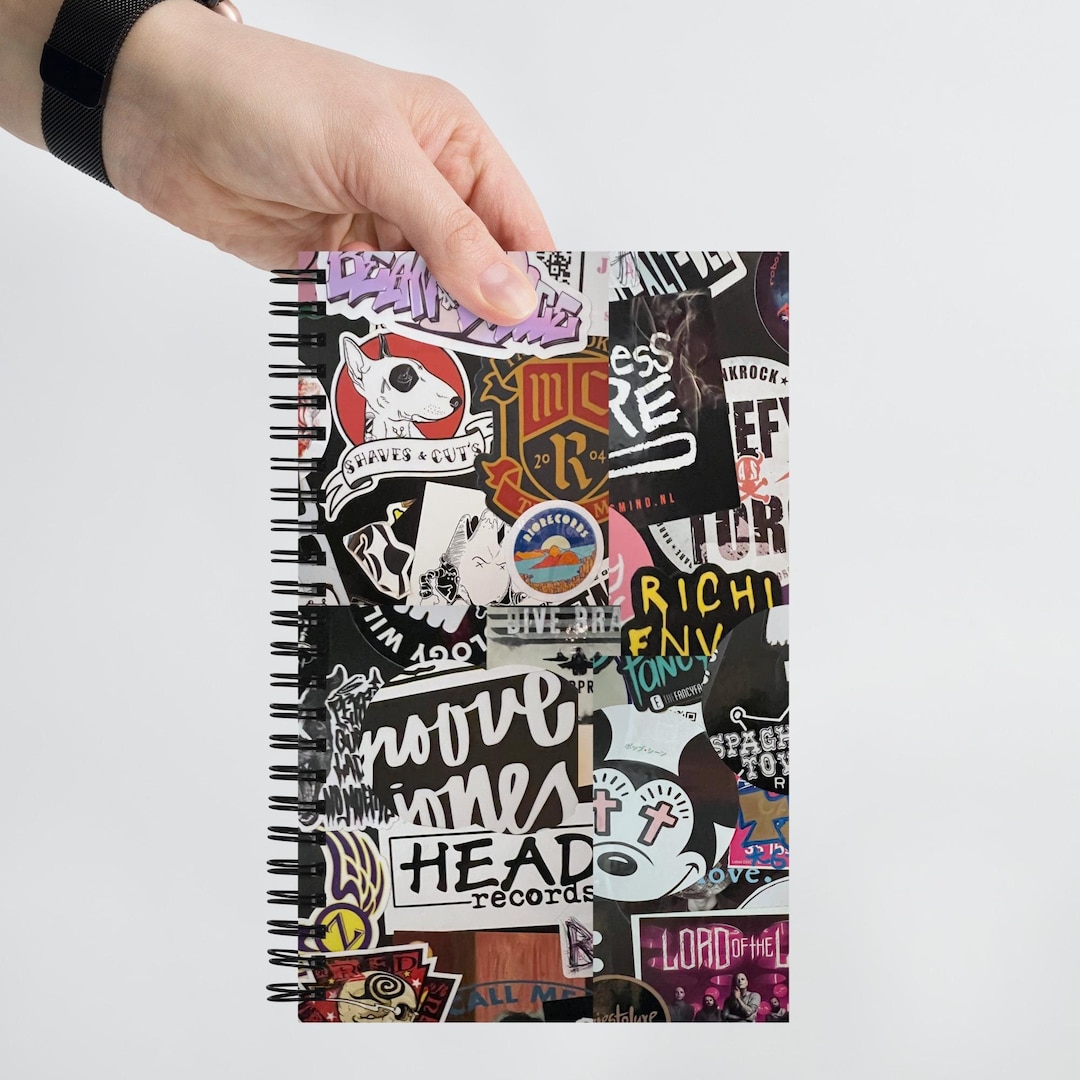 Rock Band Sticker Collage Notebook: Funky Soft Cover Journal - Etsy