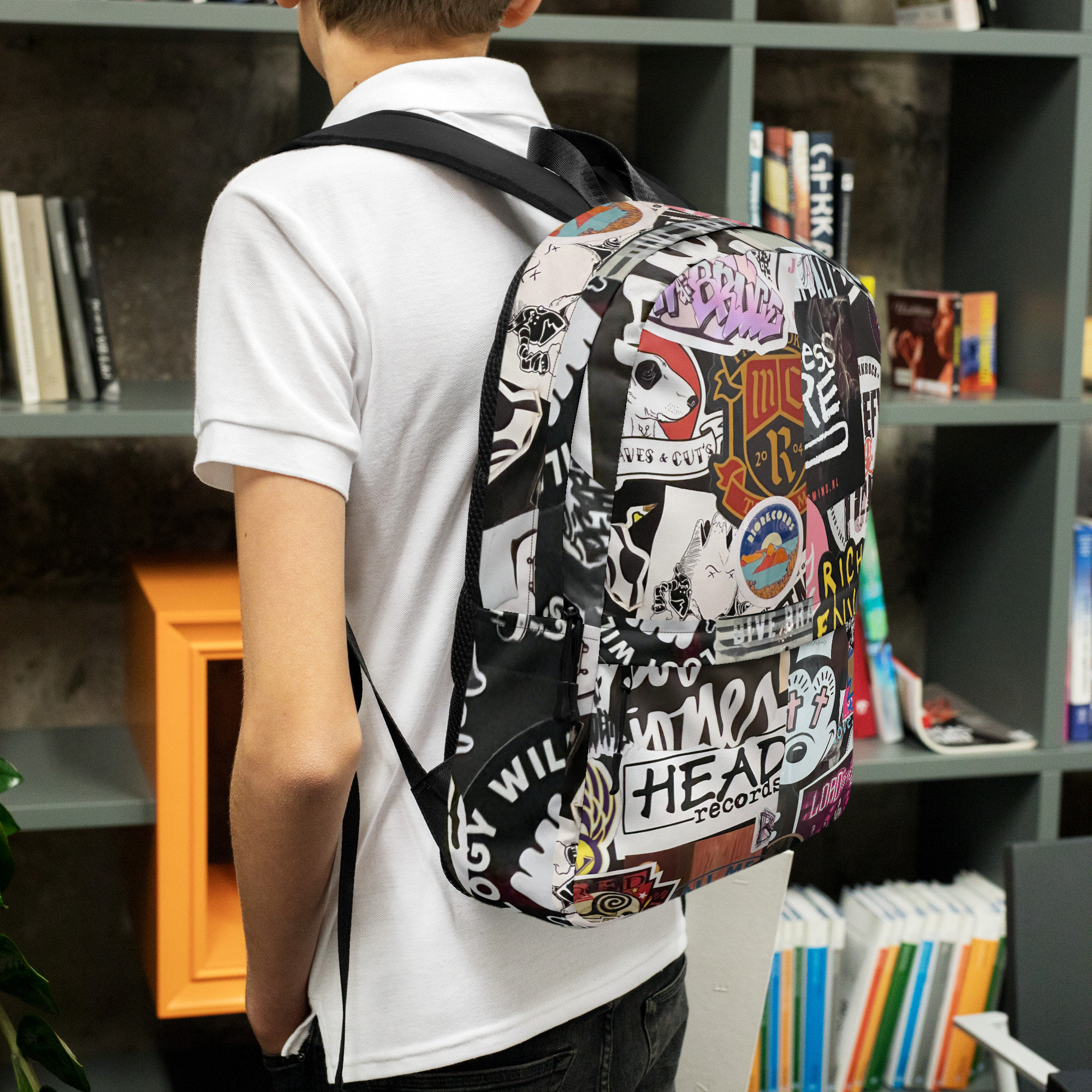 Graffiti Print Backpack, Urban Style Computer Bag, High-quality Vibrant ...