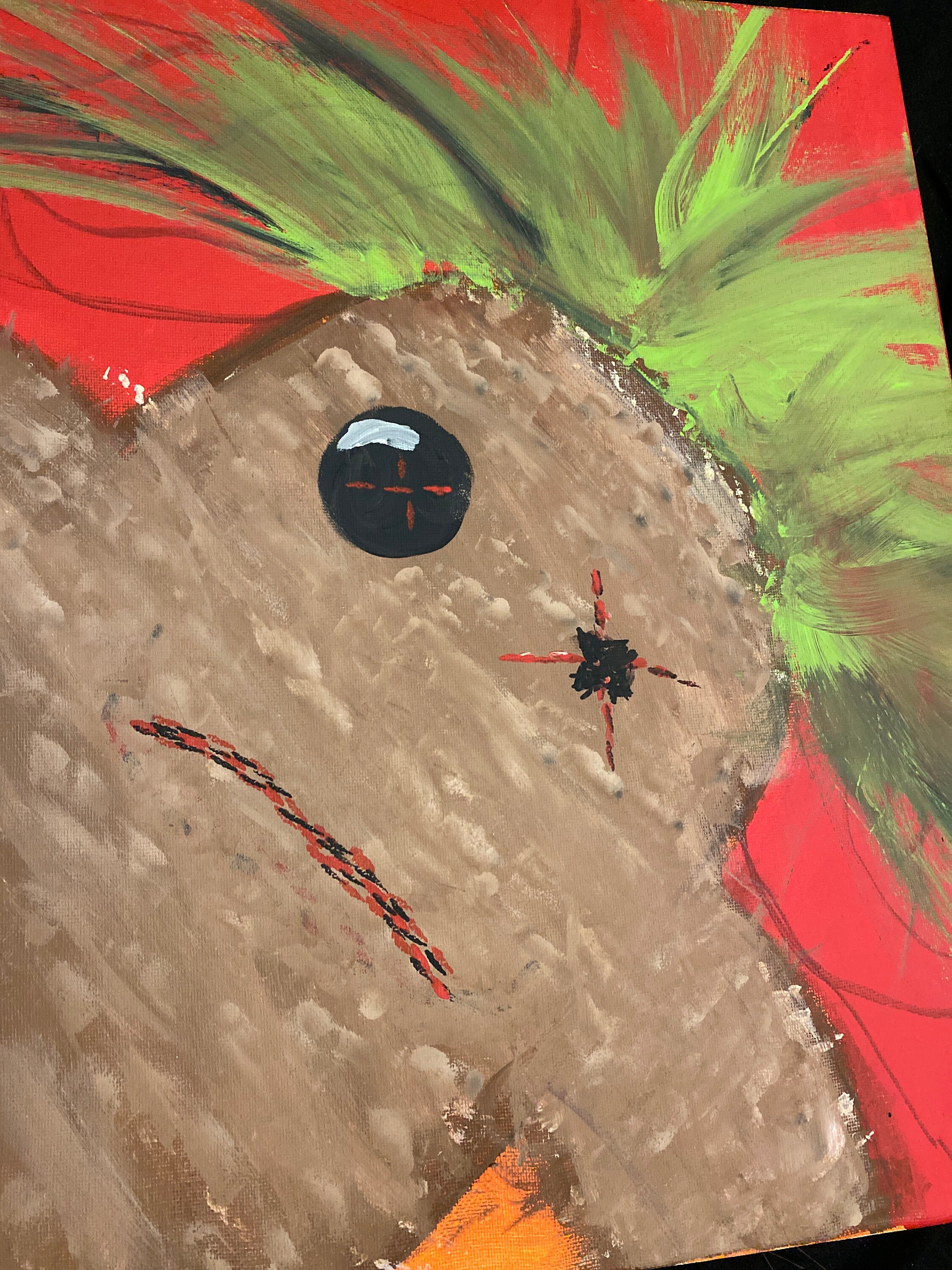 Abstract Voodoo Doll Canvas Stretch Painting - Etsy