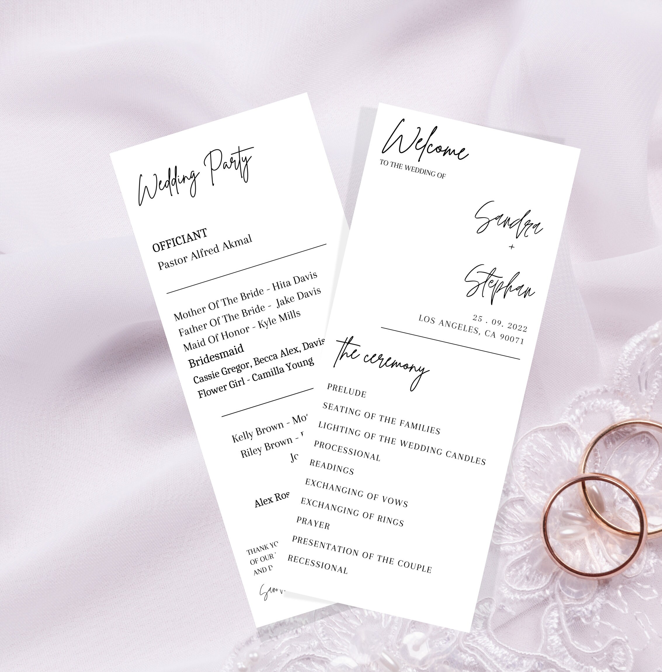 Wedding Program Template, Monogram & Border, Elegant Wedding Ceremony ...
