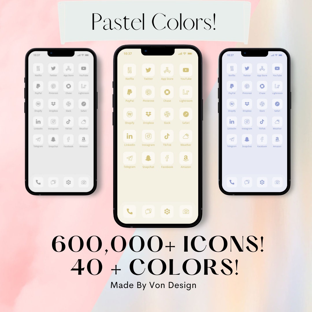 Pastel Ios Icons Mega Bundle | Aesthetic App Covers (600,000+) - Etsy