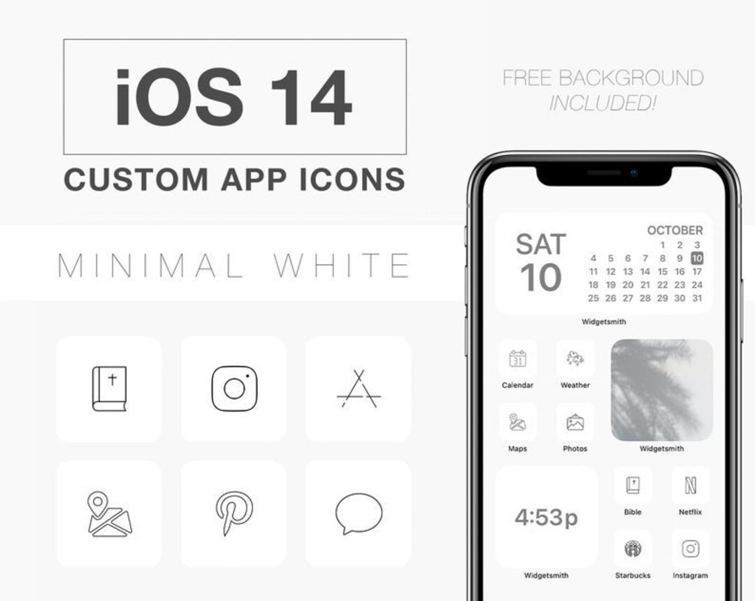 Ios 14 Minimal White + Black Icon Pack 4500+ Icons Bundle With Free 40 ...