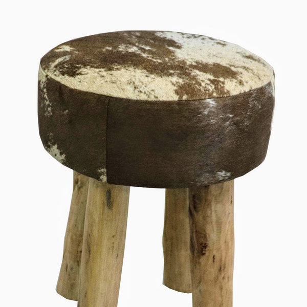 Round Cowhide Stool - Etsy