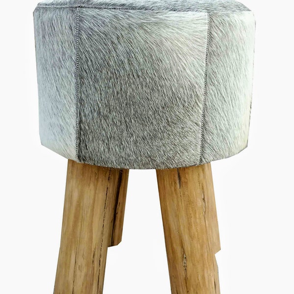 Round Cowhide Stool - Etsy