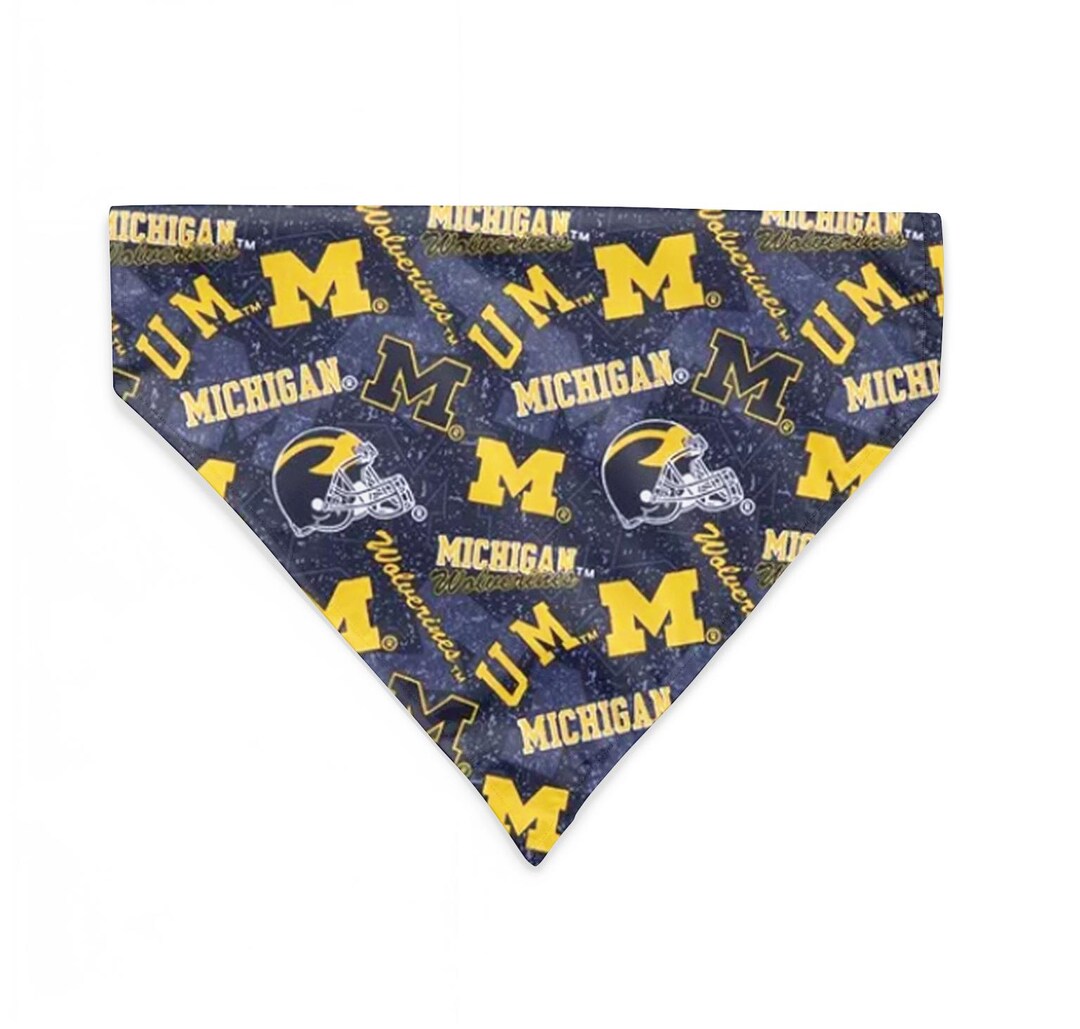 Custom Over-the-collar Dog Bandana -michigan Wolverines Football NCAA ...