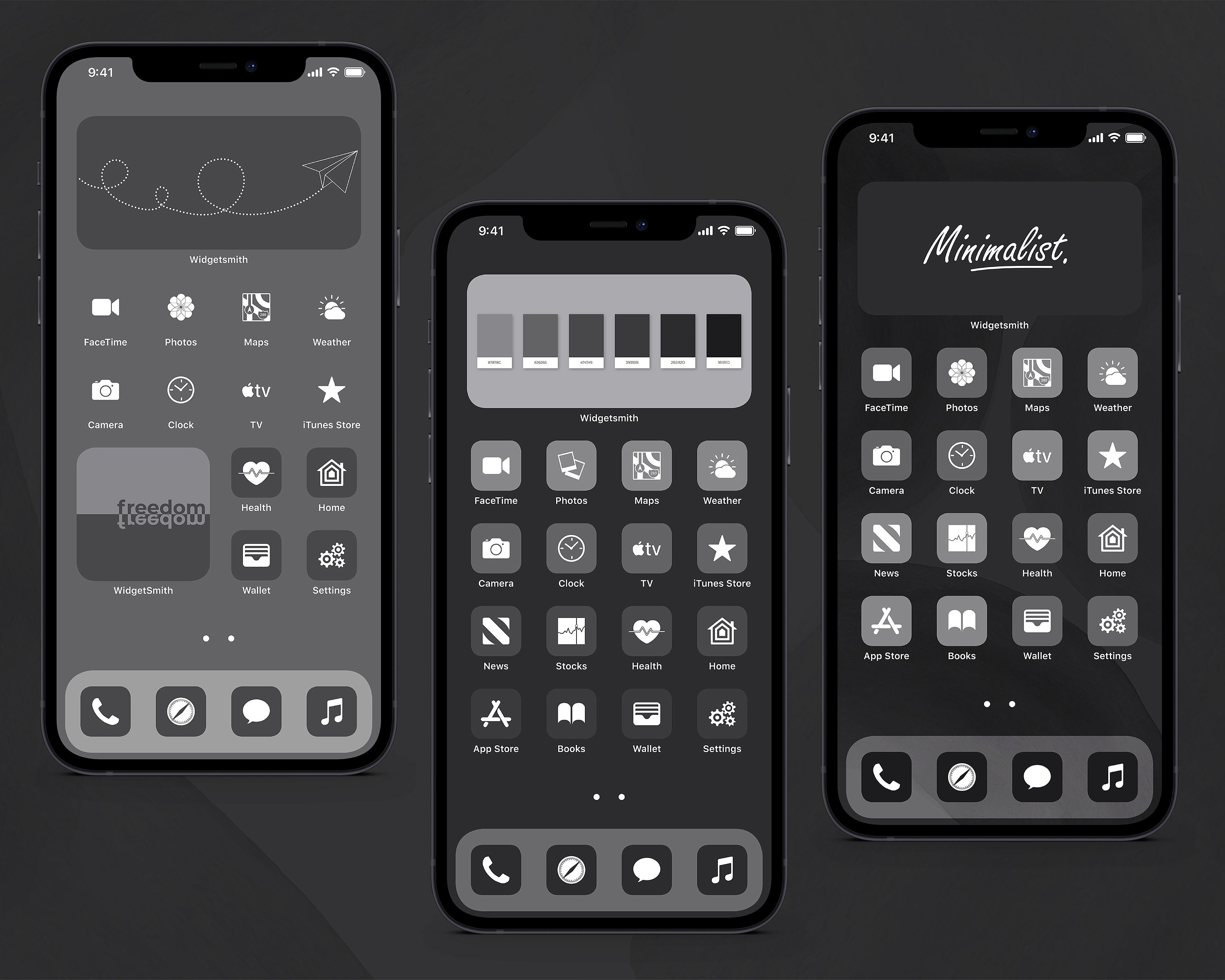 Minimalist Dark Grey iPhone Ios 14 Ios 15 App Icons Pack | Grey ...