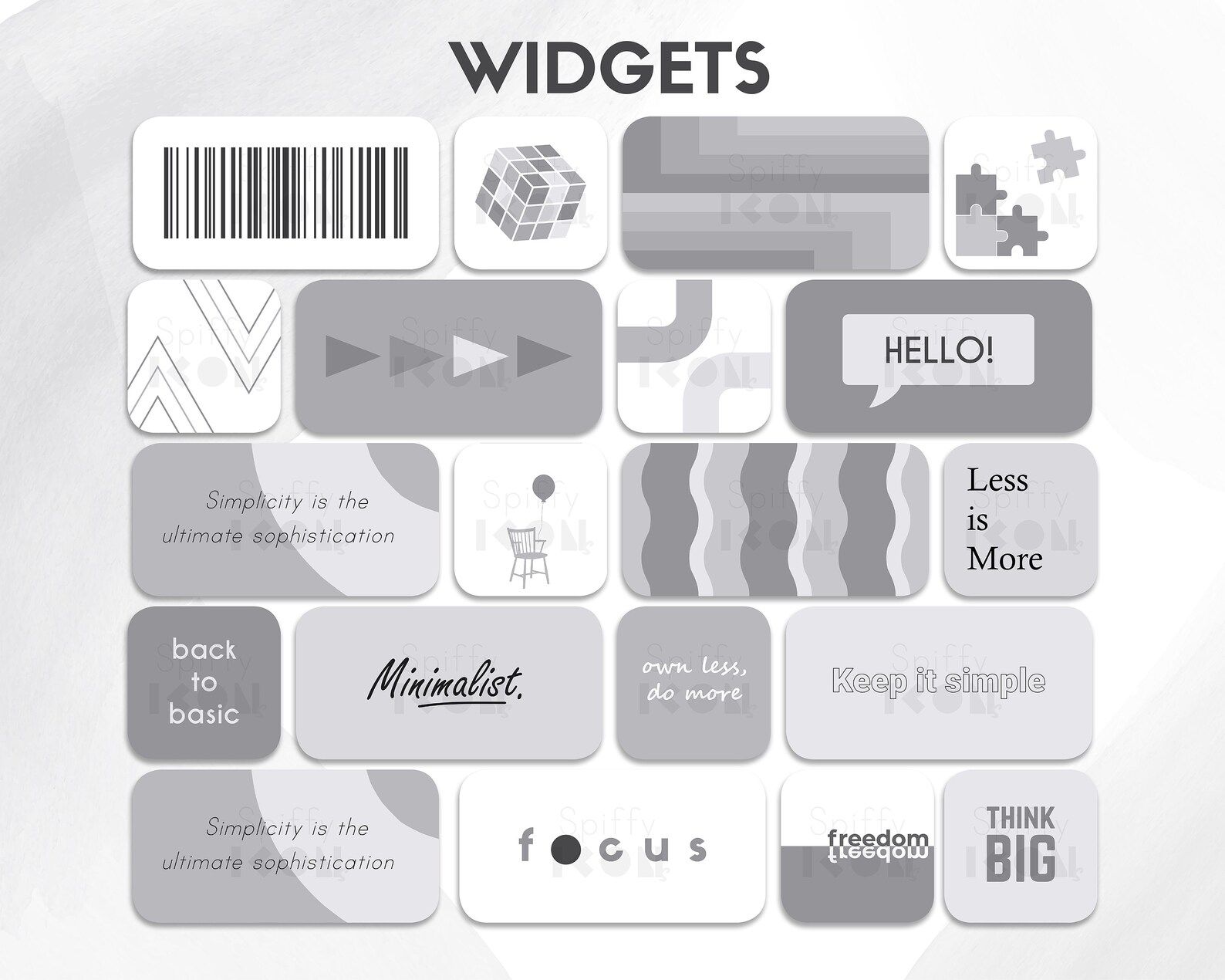 Minimalist Light Grey iPhone Ios 14 Ios 15 App Icons Pack Grey ...