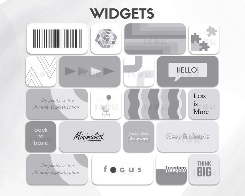 Minimalist Light Grey iPhone Ios 14 Ios 15 App Icons Pack Grey ...