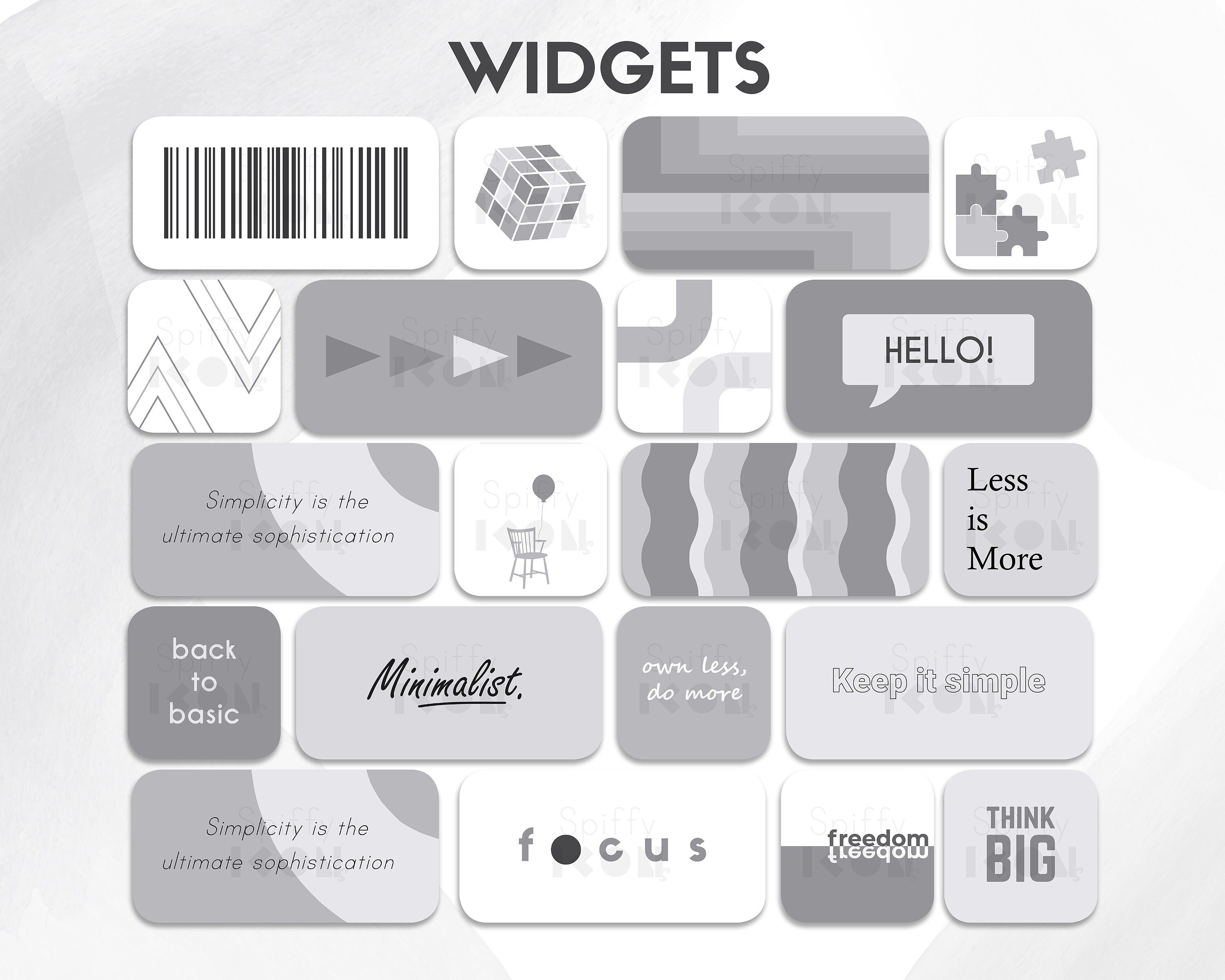 Minimalist Light Grey iPhone Ios 14 Ios 15 App Icons Pack Grey ...