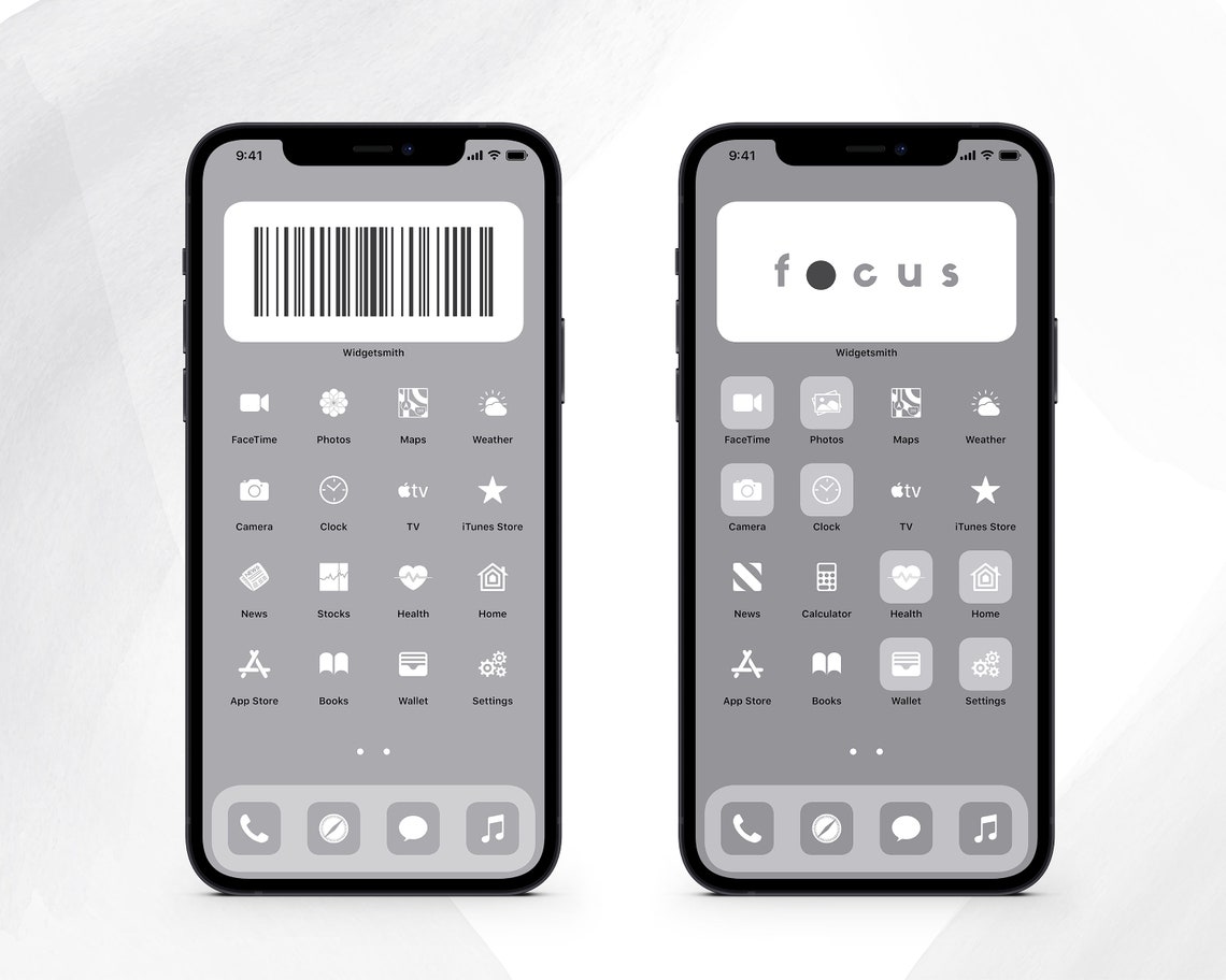 Minimalist Light Grey iPhone Ios 14 Ios 15 App Icons Pack Grey ...