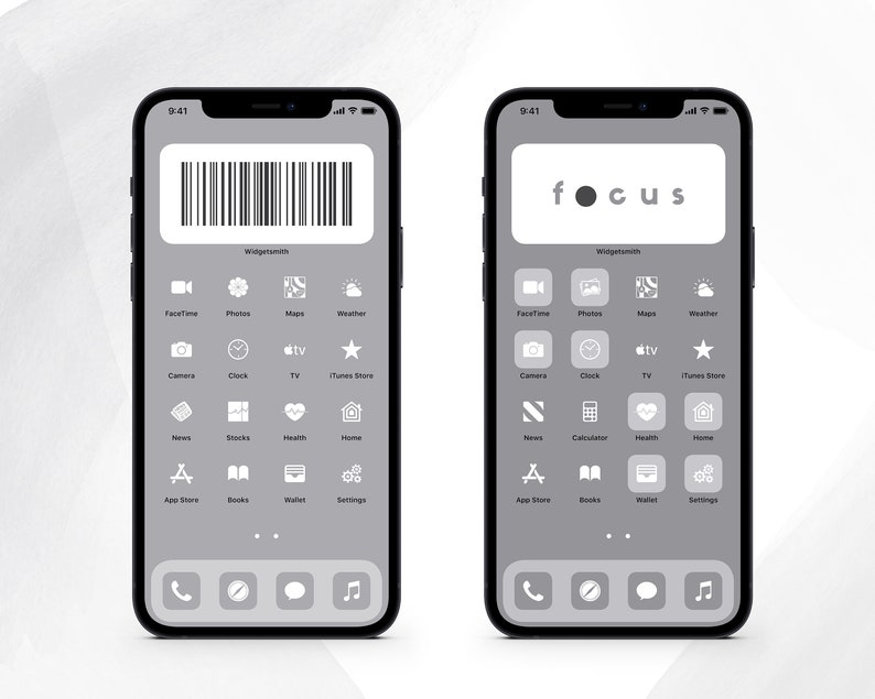 Minimalist Light Grey iPhone Ios 14 Ios 15 App Icons Pack Grey ...