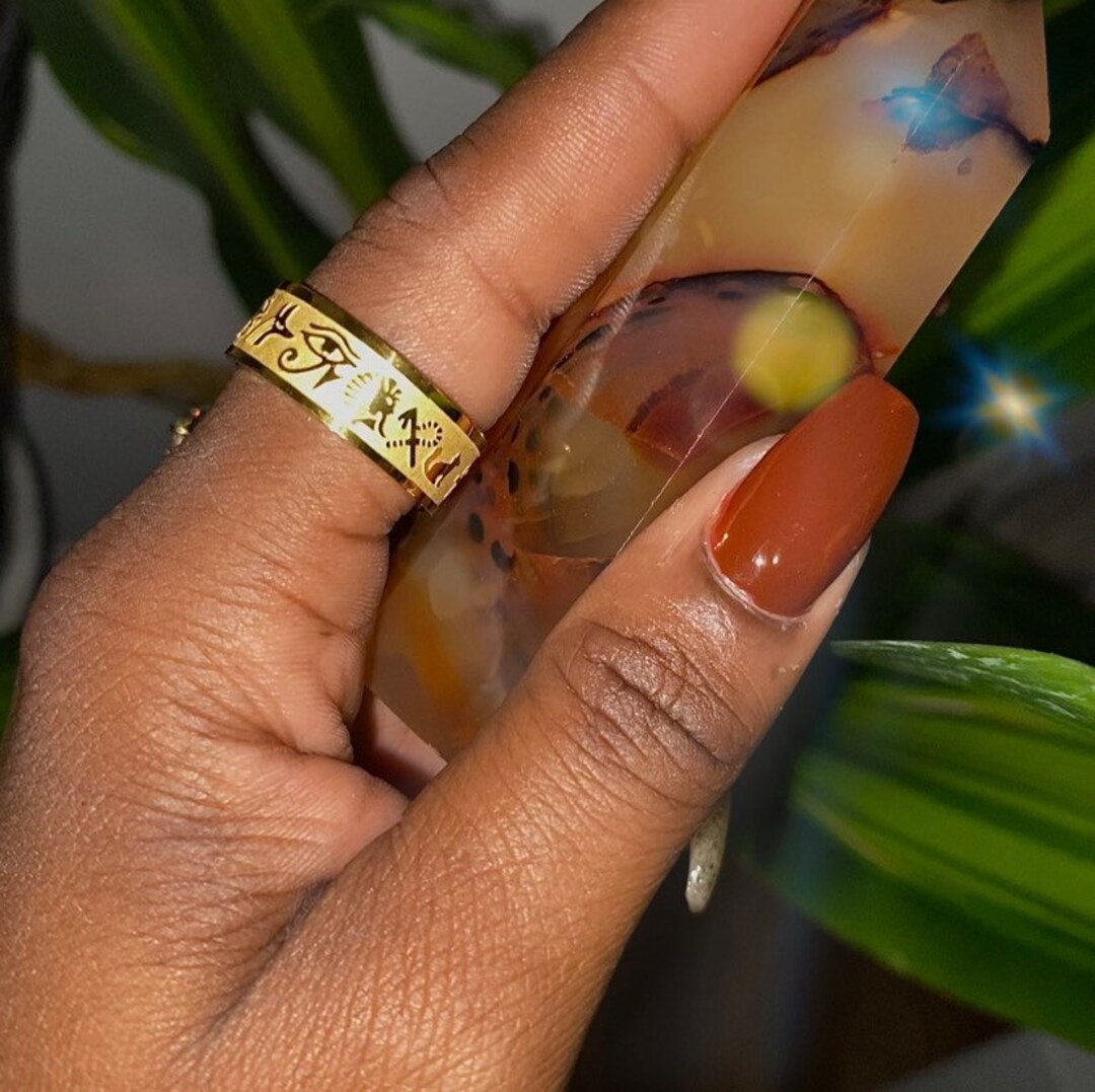 Egyptian Ring, Egyptian Jewelry, Hieroglyph Ring, Kemetic Jewelry ...