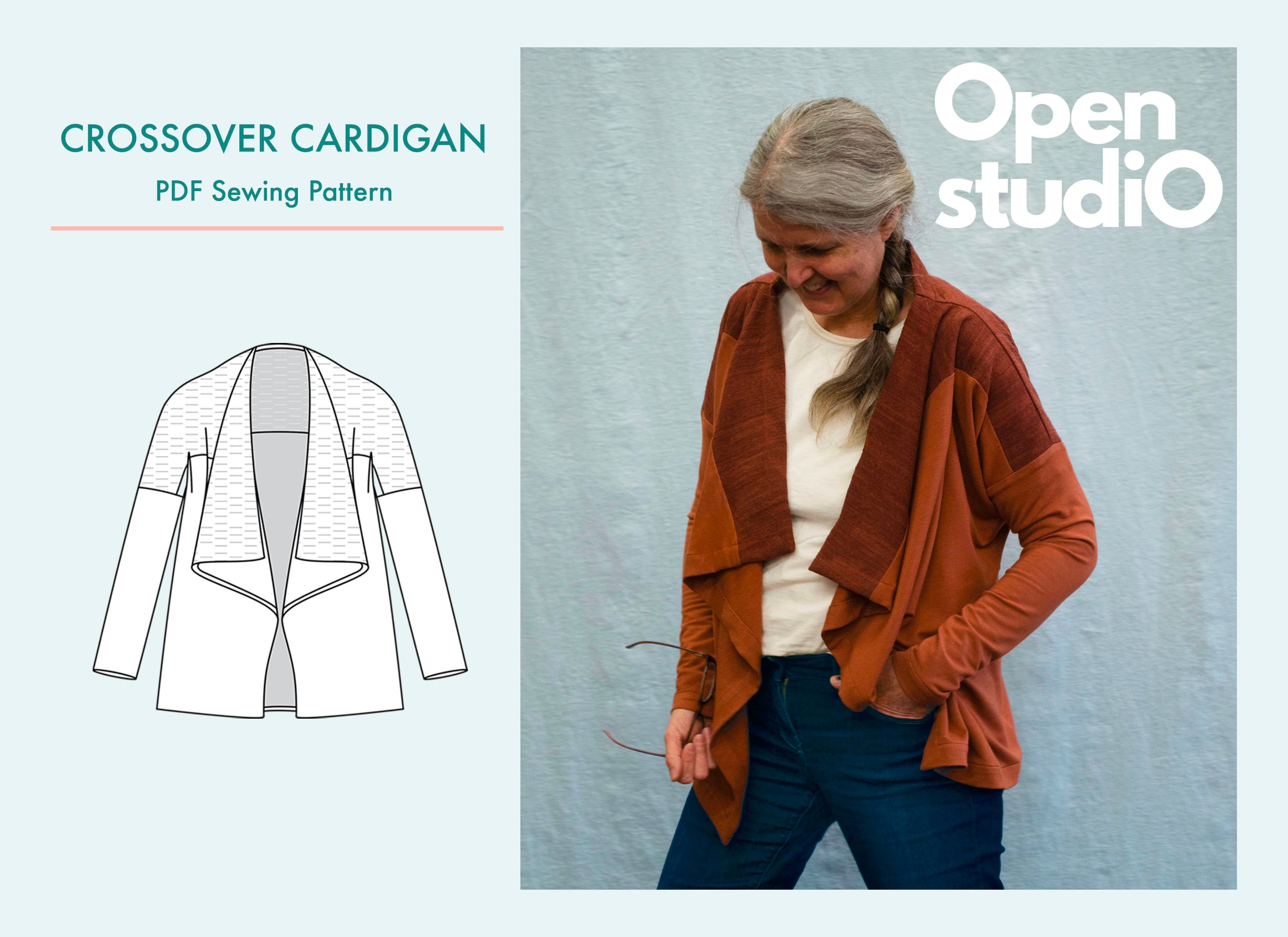 Crossover Cardigan PDF Sewing Pattern - Etsy UK