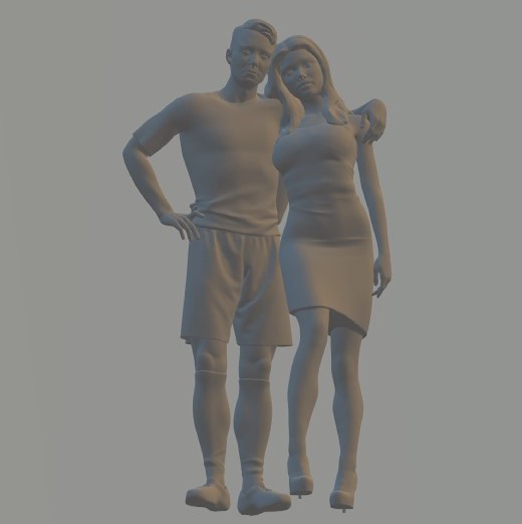 Architectural Model Figures 1:76 Scale, Footballer and His Wife, Made ...