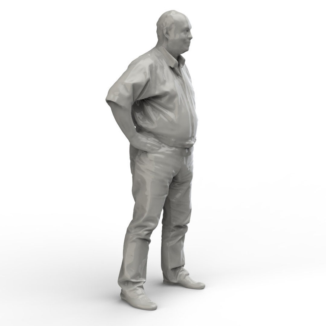 Architectural Model Figures 1:28 Scale, Old Man Standing ,bald Man,100 ...