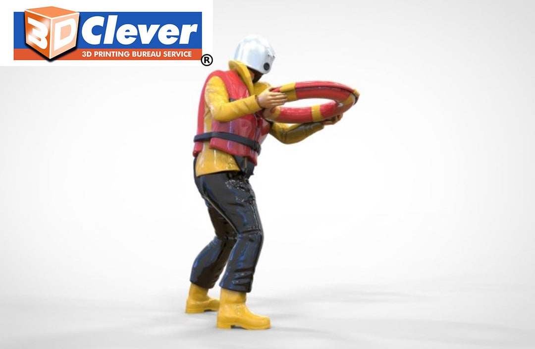 Highly-detailed Model Figure of a RNLI Man Throwing a Life Raft 1:48 ...