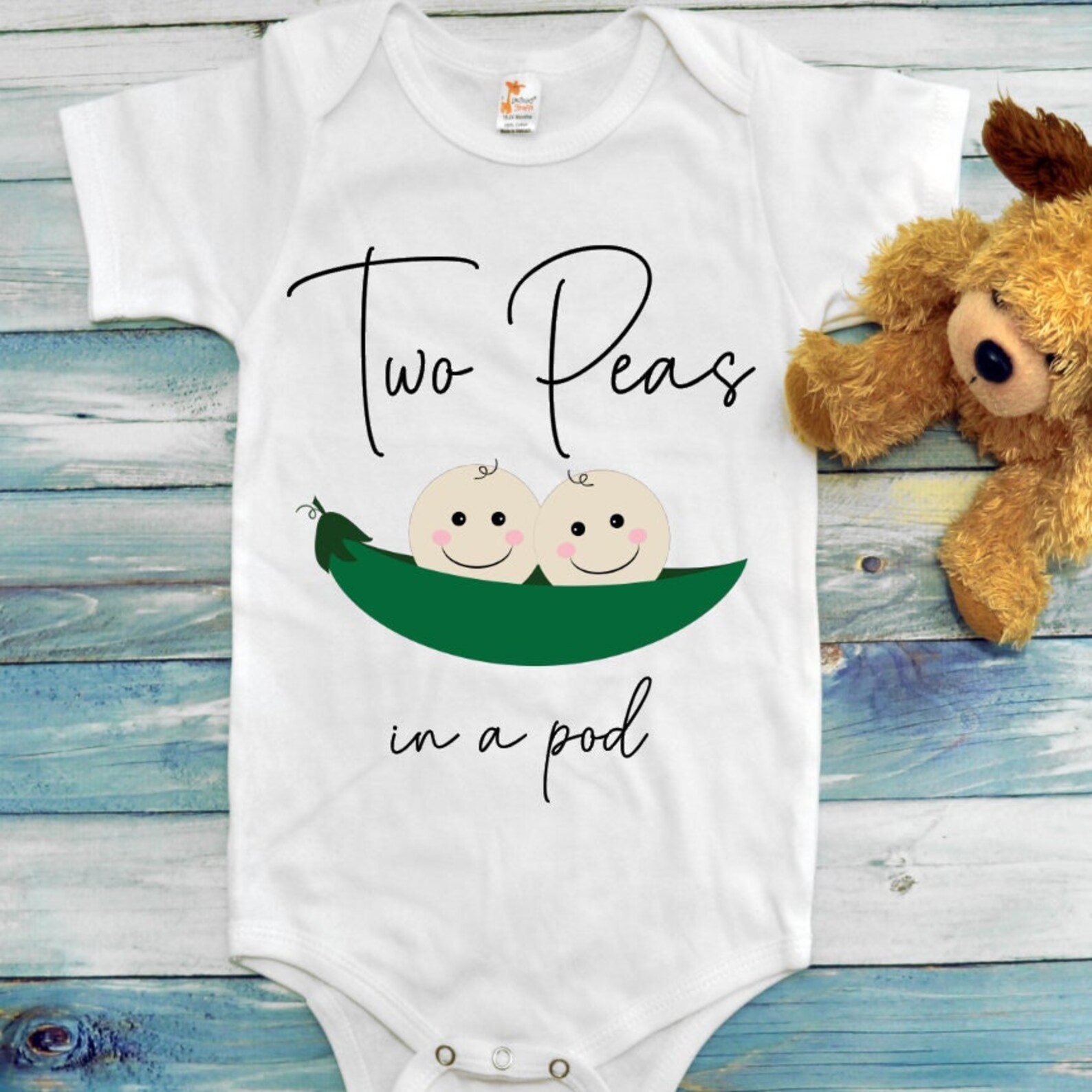Two Peas in a Pod, Unisex Onesies, Cute Baby Onesies, Baby Shower Gift ...