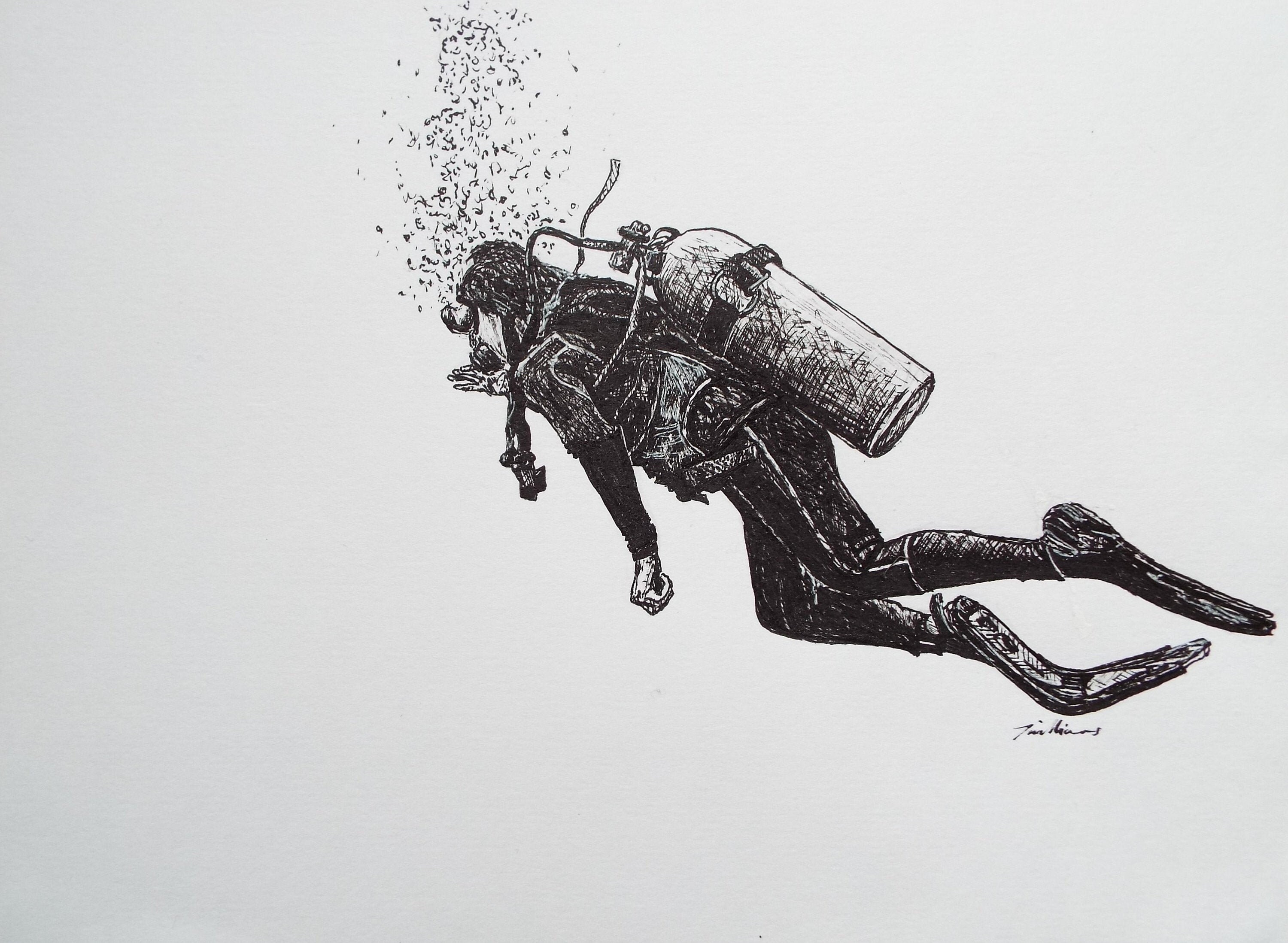 Diving Drawing