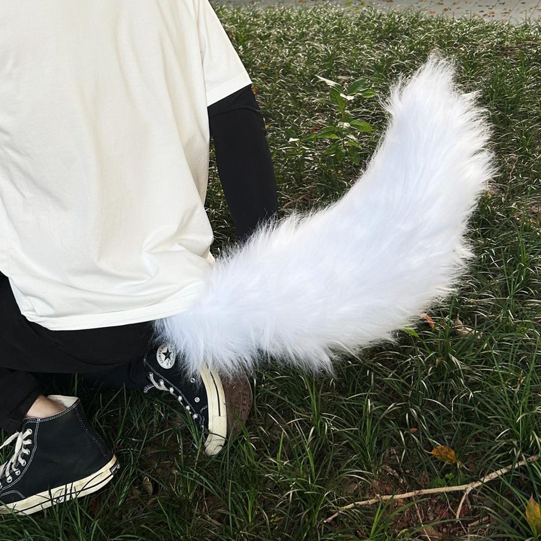 White Wolf Tail, Furry, Faux Fur, Cosplay Wolf - Etsy