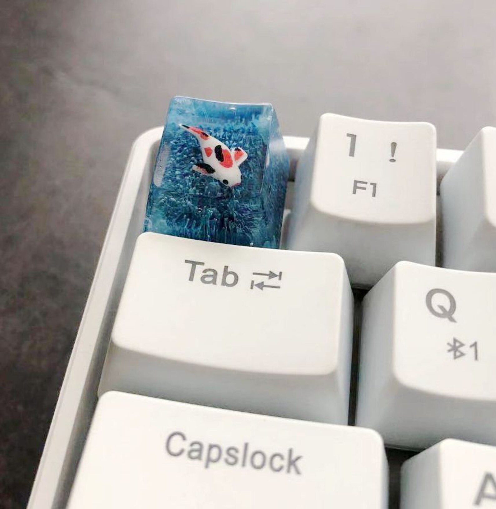 Blue Koi Fish Resin Keycap OEM R1 Keycap Handmade Artisan Key - Etsy