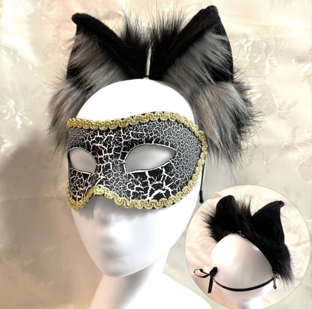 Grey & Black Wolf Ears,cat Ears,kitten Ears,halloween Costume,animal ...