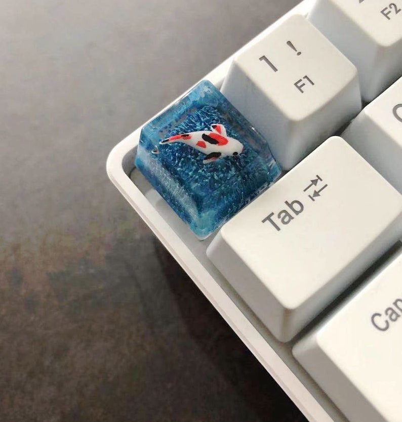 Blue Koi Fish Resin Keycap OEM R1 Keycap Handmade Artisan Key - Etsy