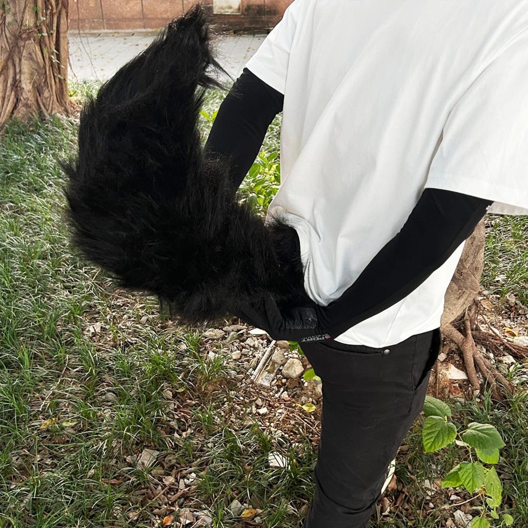 Black Wolf Tail, Furry, Faux Fur, Cosplay Wolf - Etsy