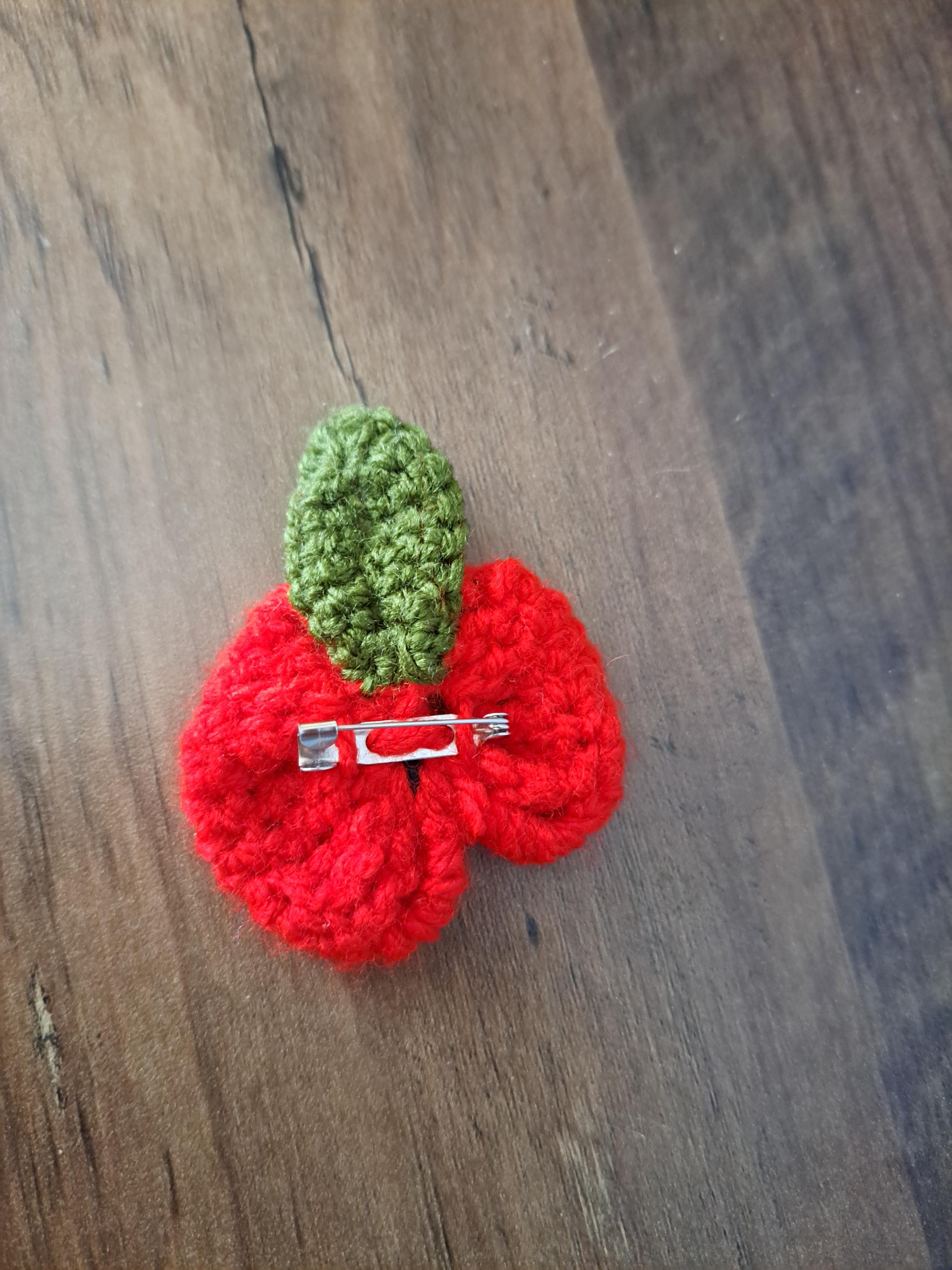 Handmade Remembrance Poppy Pin: Crochet Poppy Badge or Keyring - Etsy UK