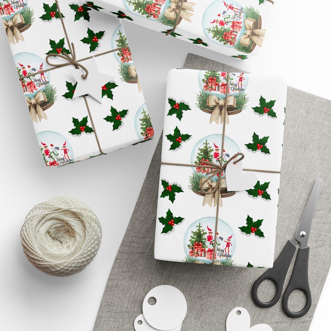 Elf and Dodo Holiday Fun Wrapping Paper - Etsy