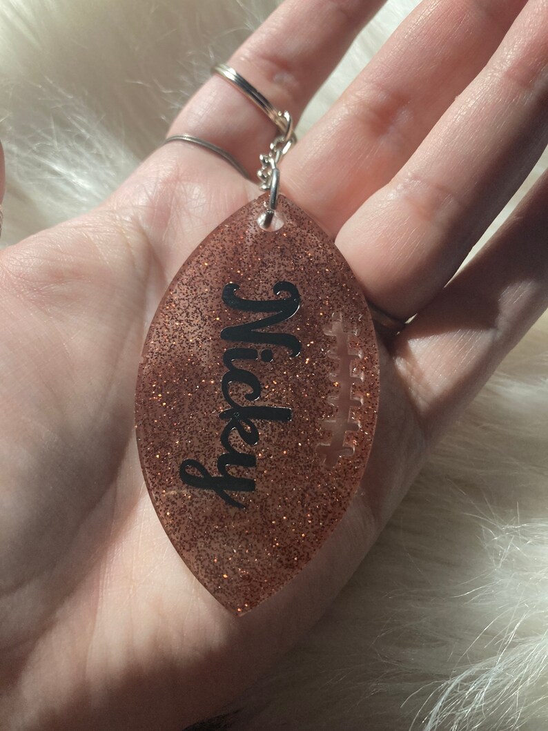 Custom Football Keychain Football Keychain With Name - Etsy