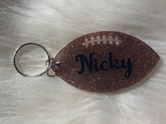 Custom Football Keychain Football Keychain With Name - Etsy
